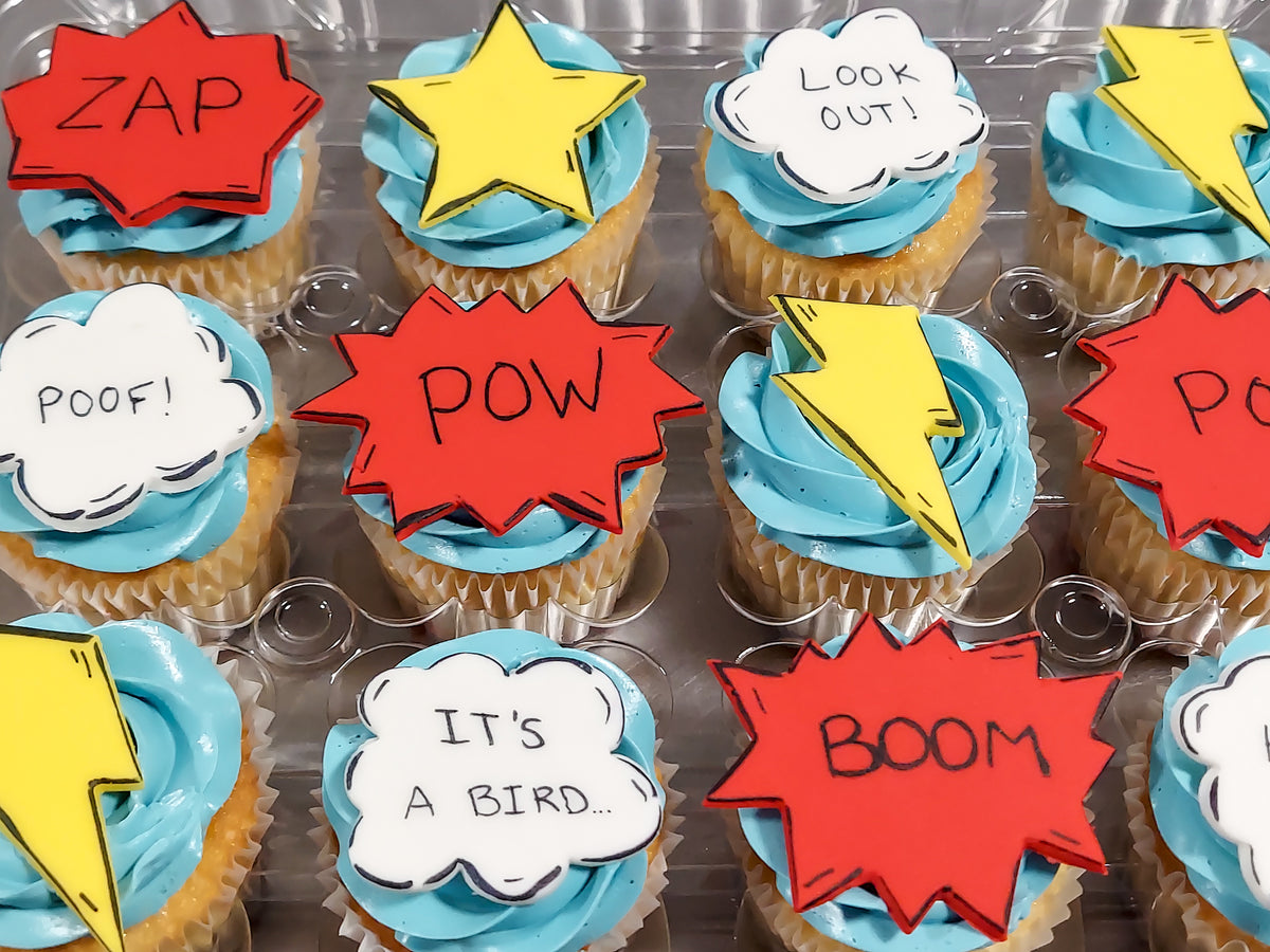 Comic Book Cupcakes (1 Dozen) – Storybook Bakery
