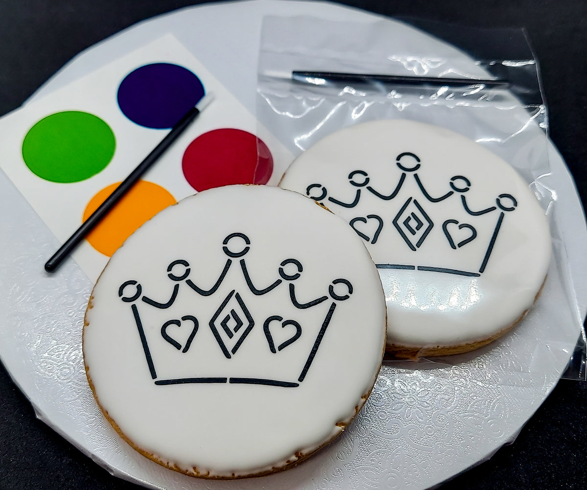 Princess Crown Paint-Your-Own Cookies (1 Dz) – Storybook Bakery