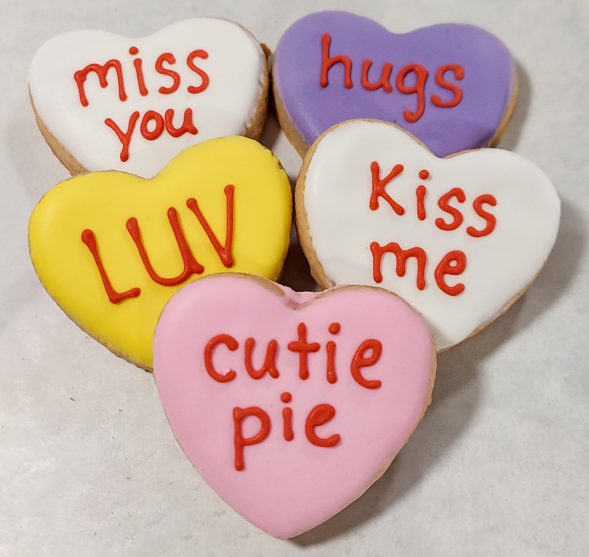 Mini Conversation Heart Cookies (2 Dz) - Nice – Storybook Bakery