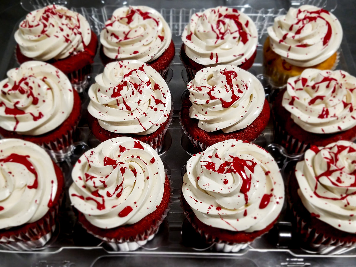 Blood Splatter Cupcakes – Storybook Bakery