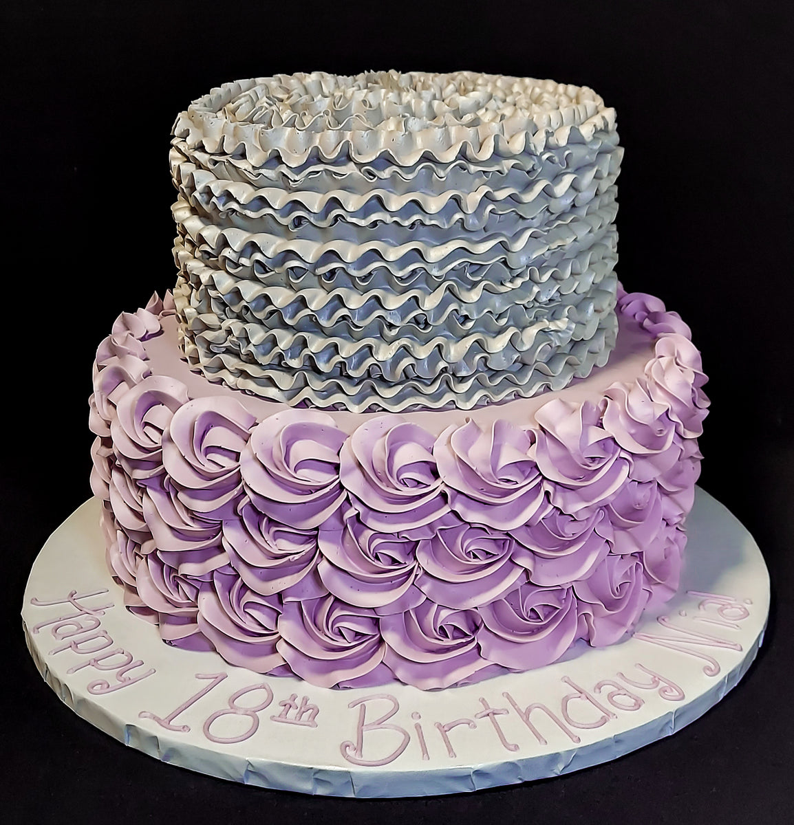 Ruffles & Rosettes Cake (2-tier) – Storybook Bakery